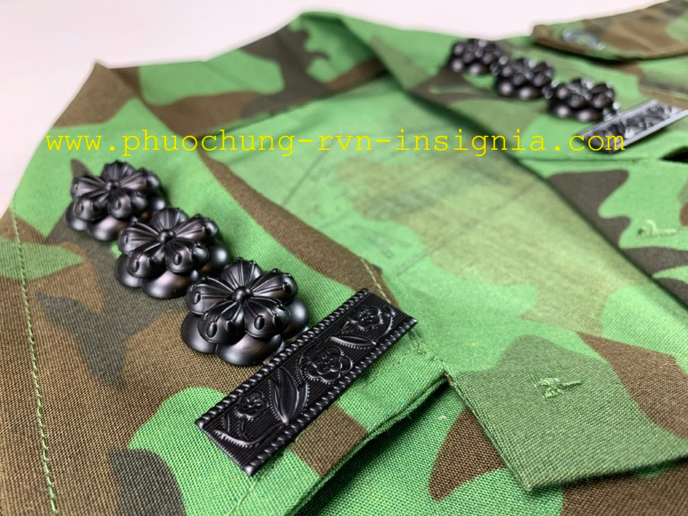 Mid war RVN Dai-Ta / Colonel - Officer Combat Subdued Metal Collar Ran ...